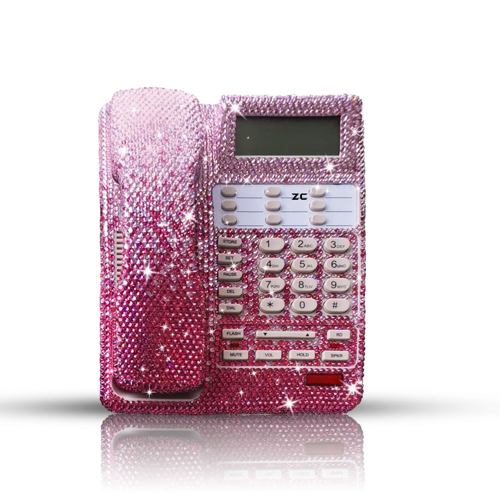 Bling and Sparkly Pink OFFICE / DESK PHONE to ensure a good conversati ...
